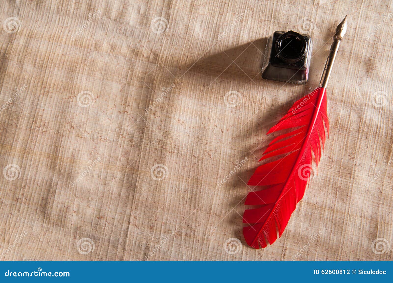 Quill Pen and Papyrus Paper Stock Photo - Image of ancient, poet: 62600812