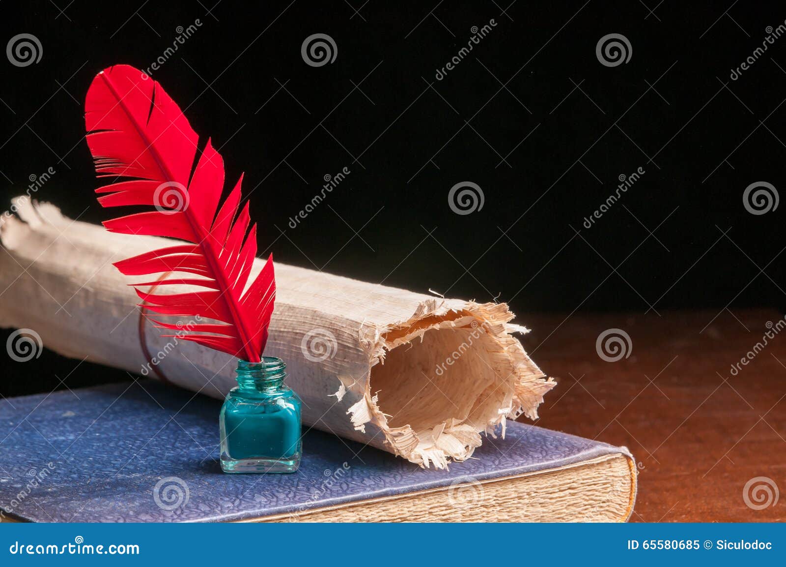 Quill Pen and Papyrus Paper Stock Image - Image of sheet, tool: 65580685