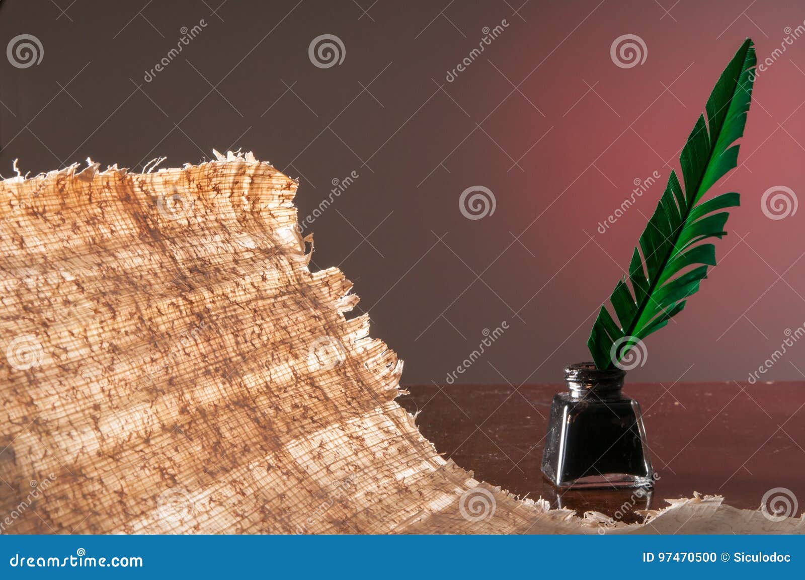 Quill Pen And Papyrus Sheet Royalty-Free Stock Photo | CartoonDealer ...