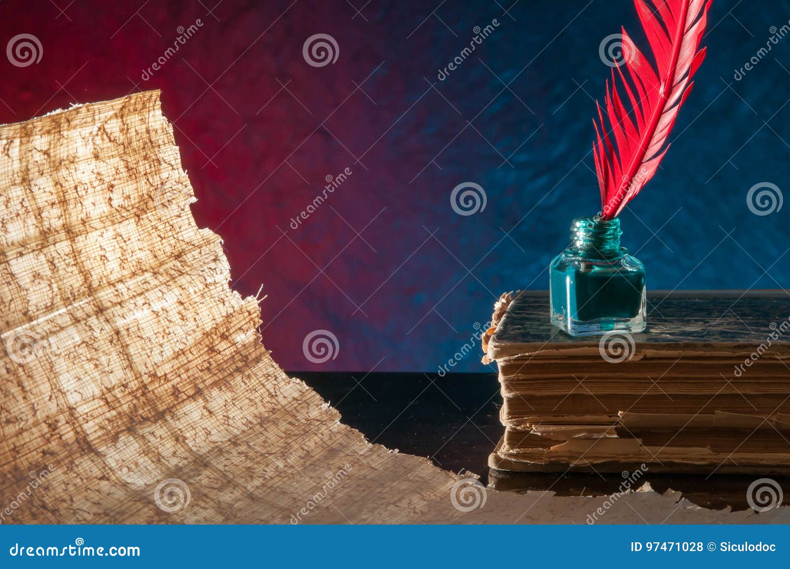 Quill Pen And Papyrus Sheet Royalty-Free Stock Photo | CartoonDealer ...