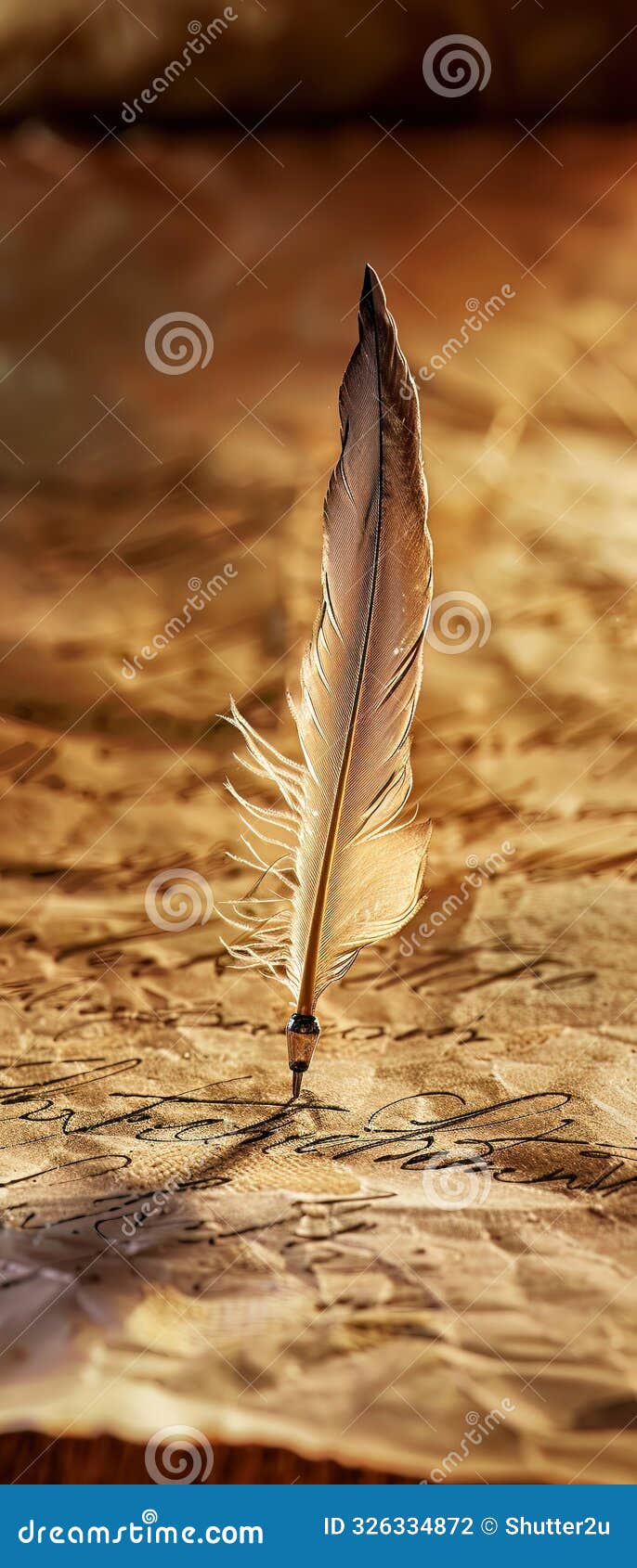 A Quill Pen Writing on Parchment Representing the Power of Words and ...