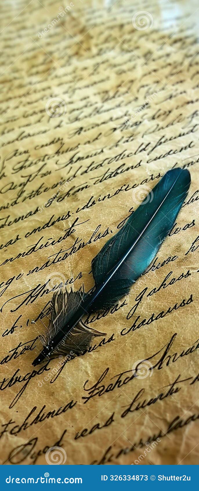 A Quill Pen Writing on Parchment Representing the Power of Words and ...