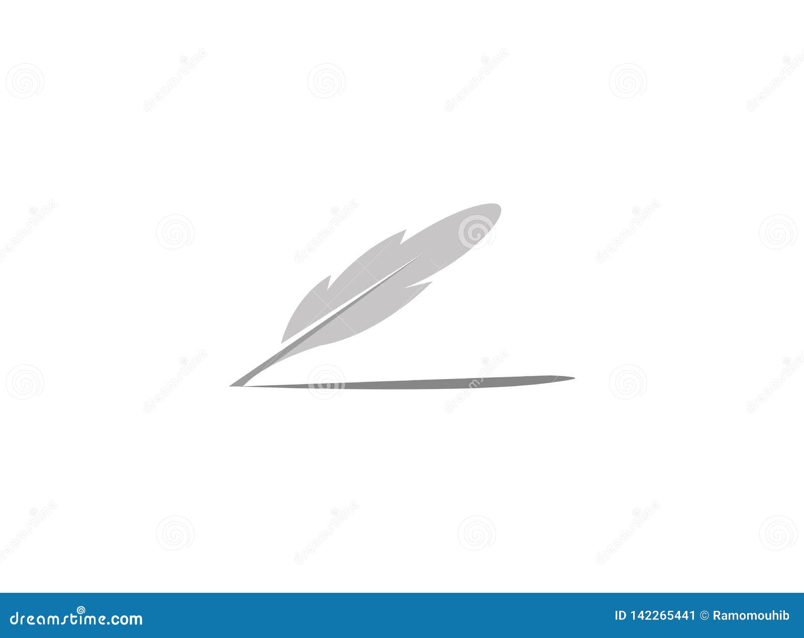 Quill or Plume with Shadow for Logo Stock Illustration - Illustration ...