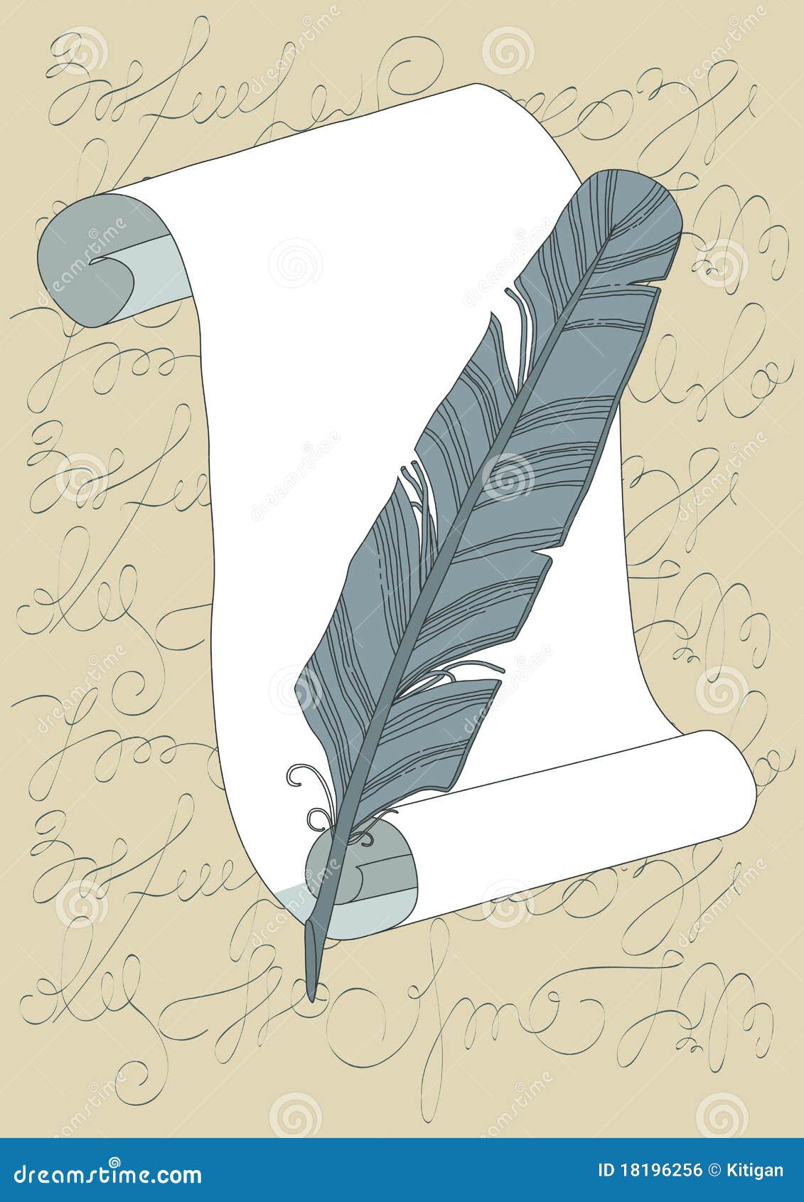 Quill and Scroll stock vector. Illustration of ornate - 18196256