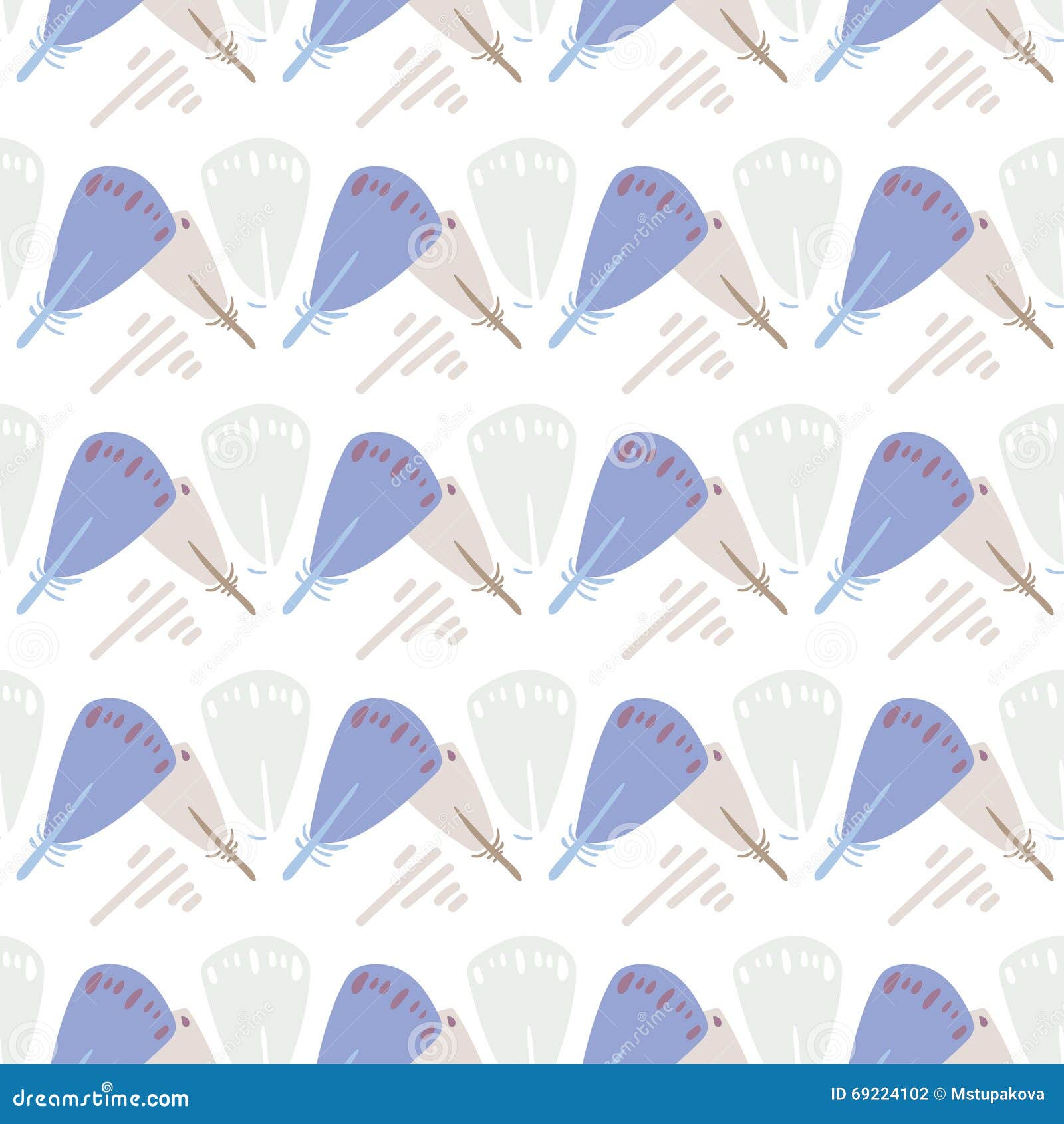 Quill Seamless Pattern for Paper and Fabric Design Stock Vector ...