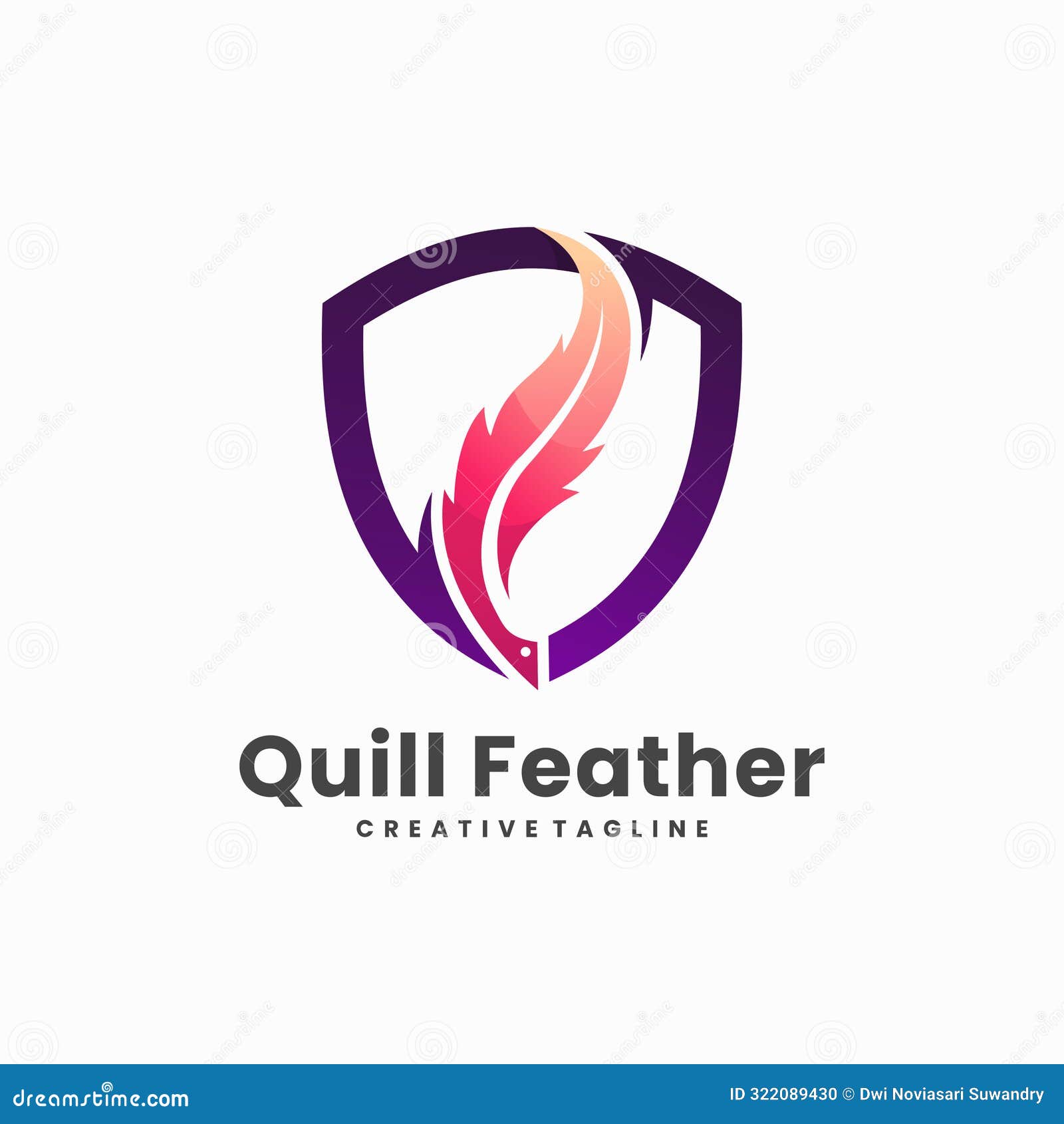 Quill and Shield Combination Logo Concept, Feather Logo, Quill Logo ...