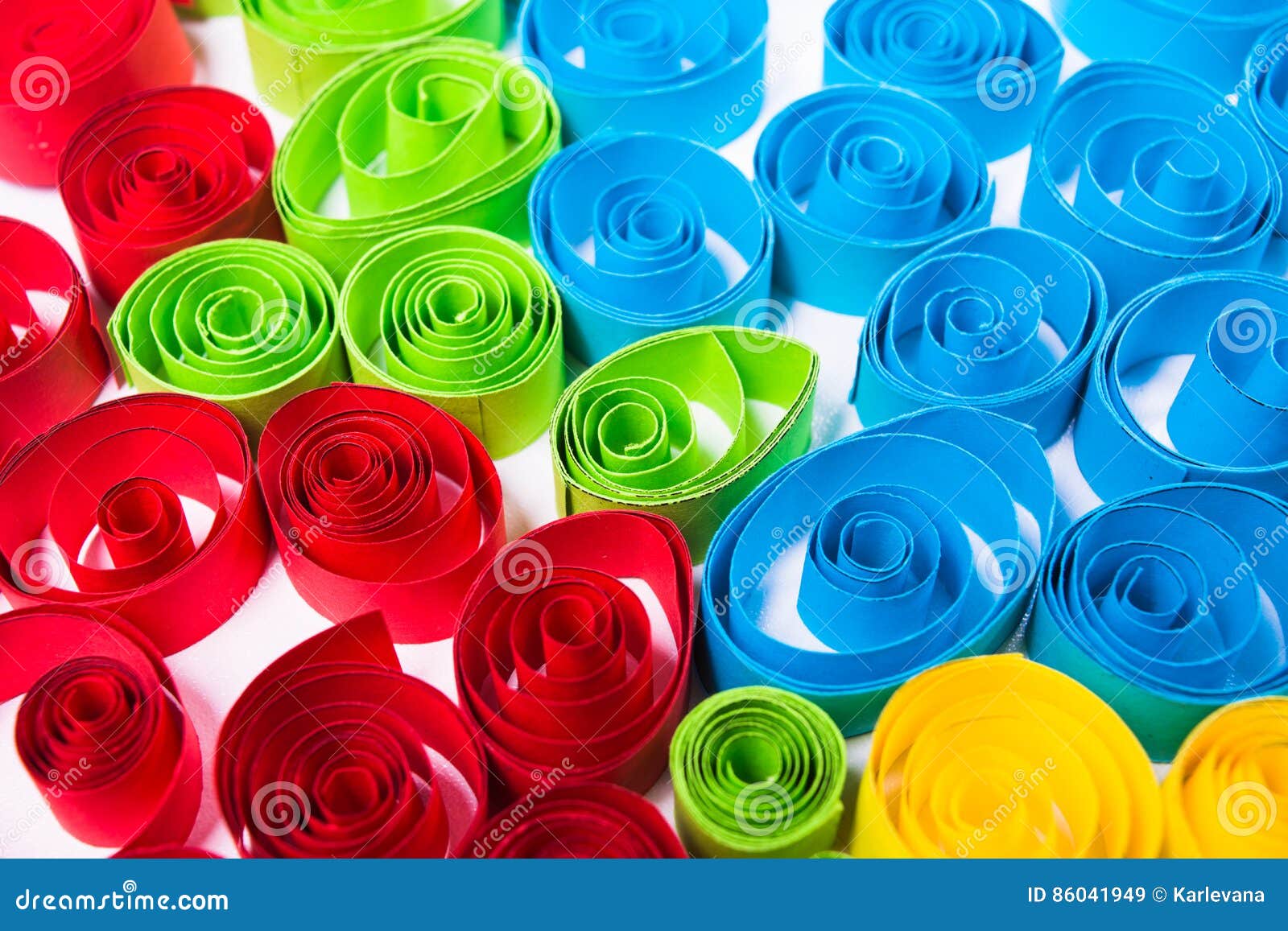Quilling Art. Color Paper Curls Stock Image - Image of blue, curl: 86041949