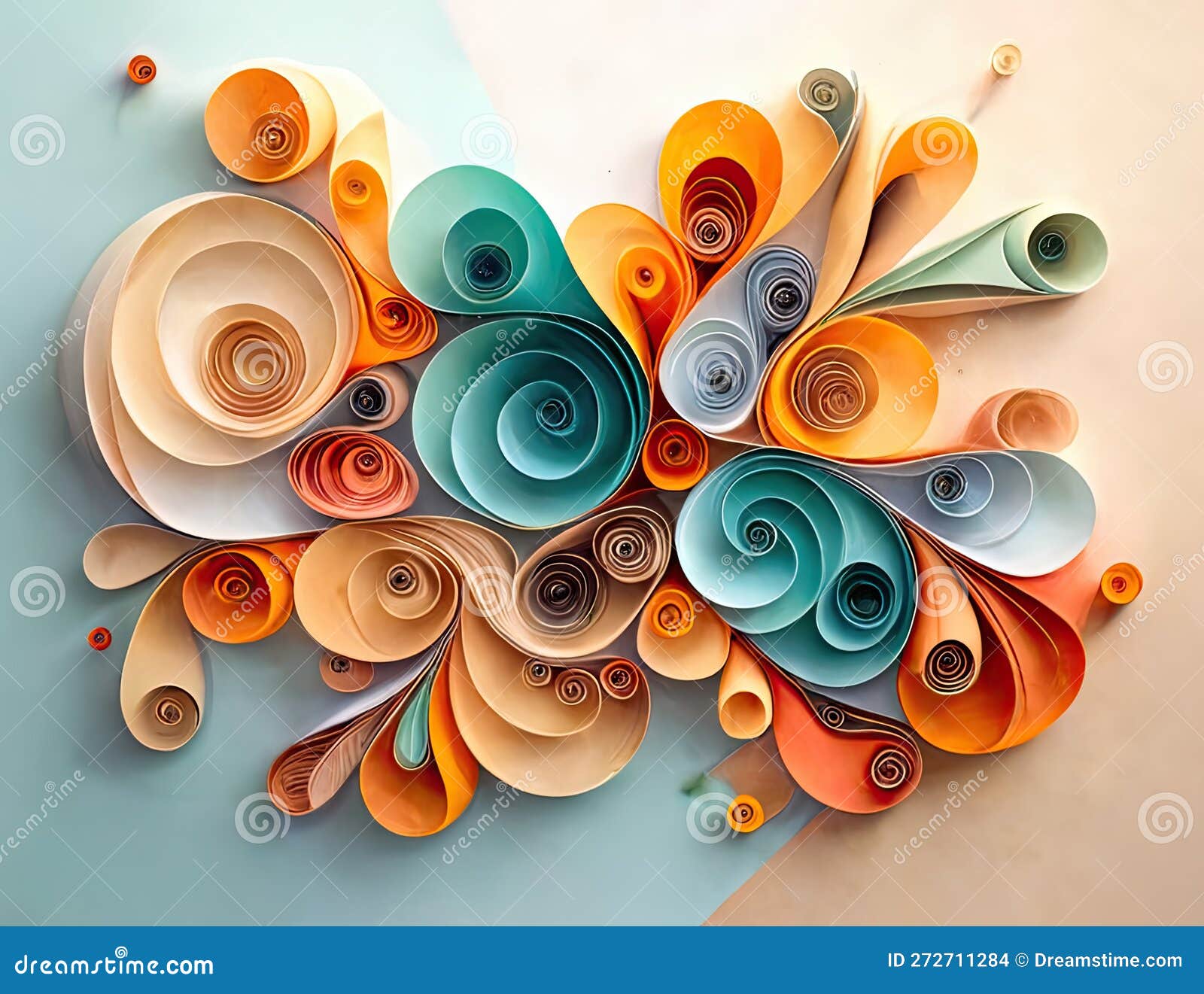 Quilling Art Paper on Light Background. Generative AI Stock Photo ...