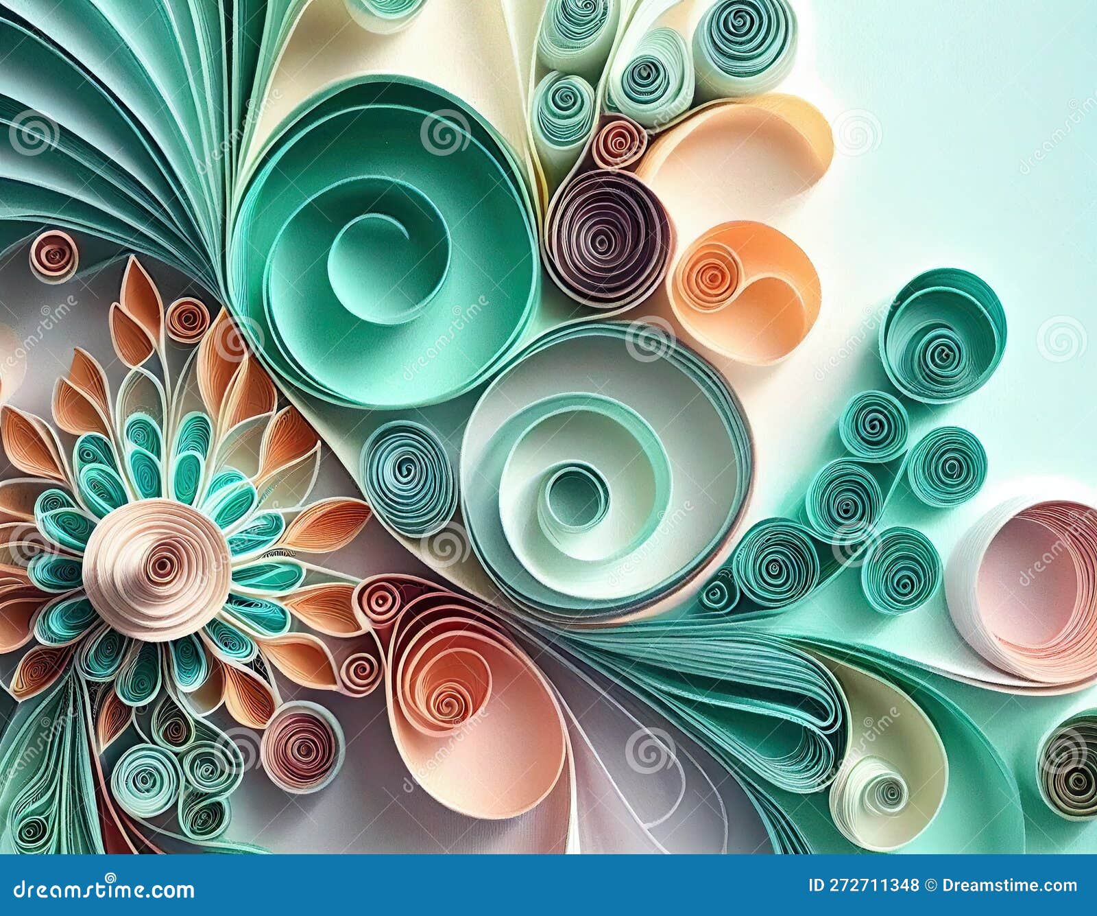 Quilling Art Paper on Light Background. Generative AI Stock ...