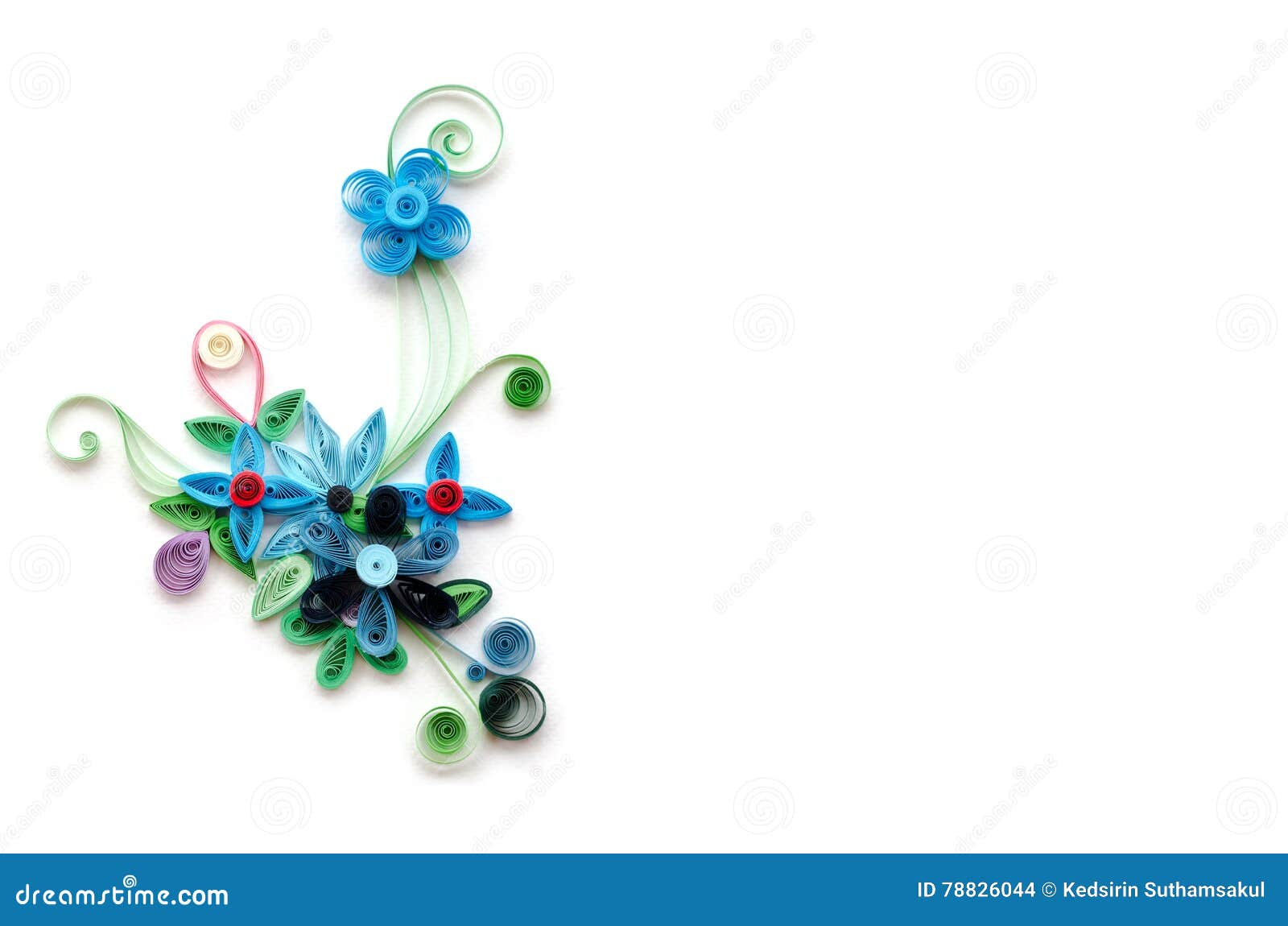 Quilling Flower Paper on White Background Stock Photo - Image of form ...