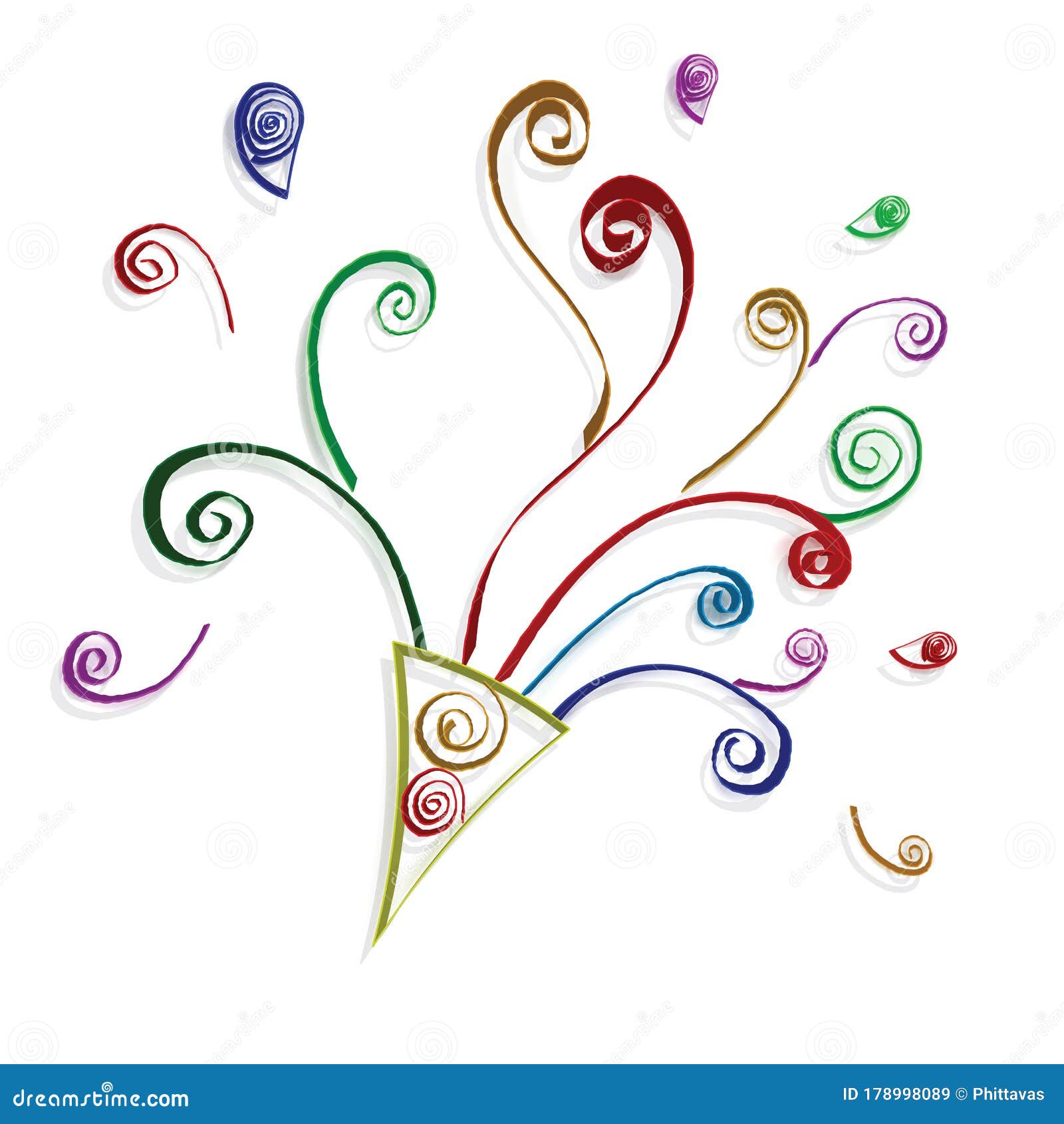 Quilling Paper Exploding Party Popper Designs Stock Illustration ...