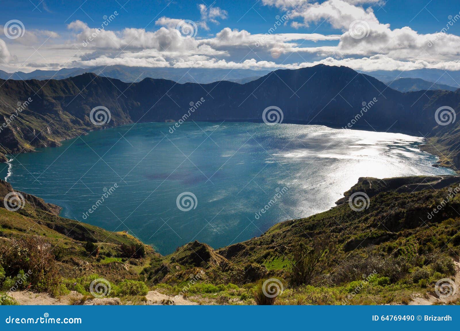 Quilotoa Crater Lake, Ecuador Stock Photo - Image of alone, landscape ...