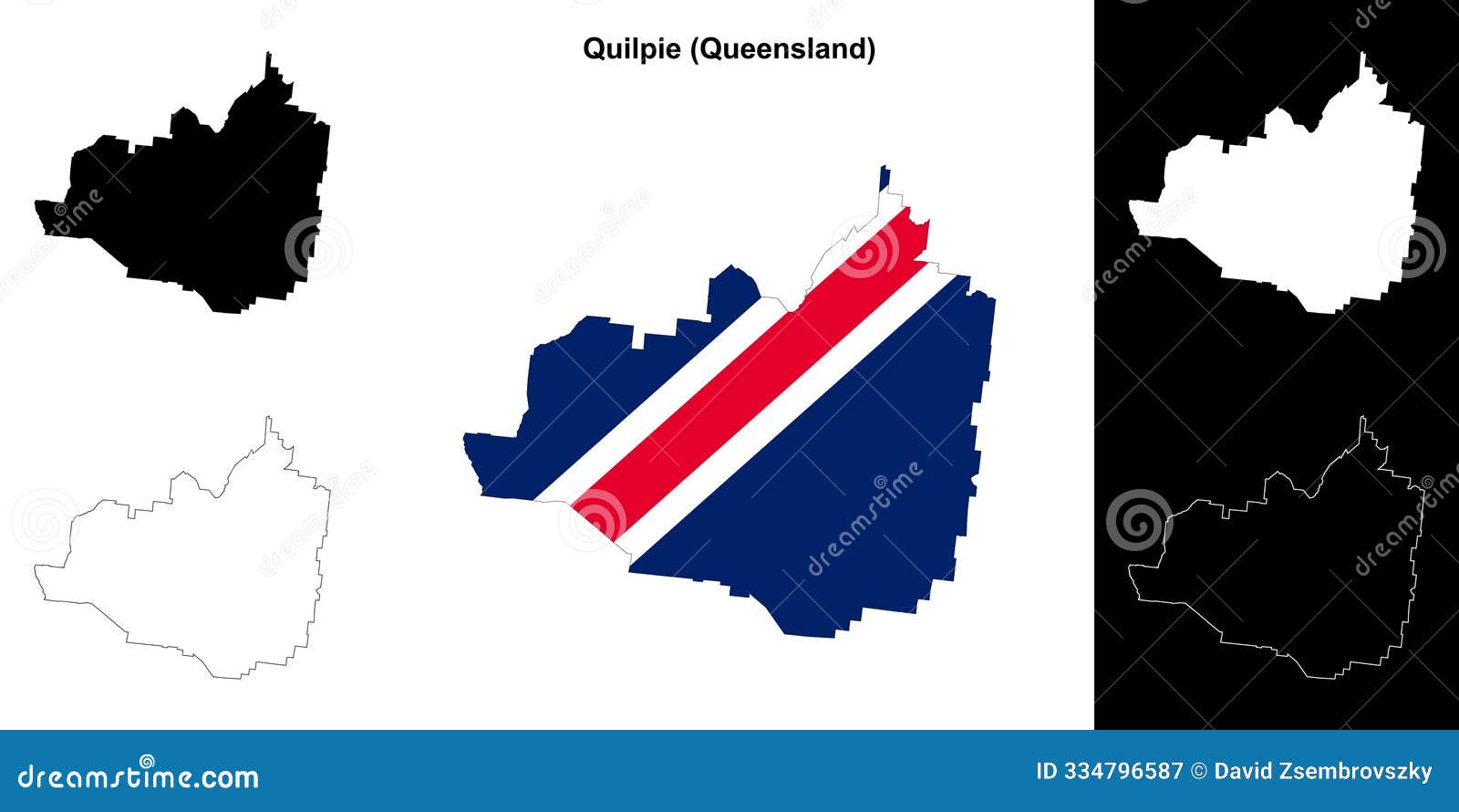 Quilpie outline map stock illustration. Illustration of border - 334796587