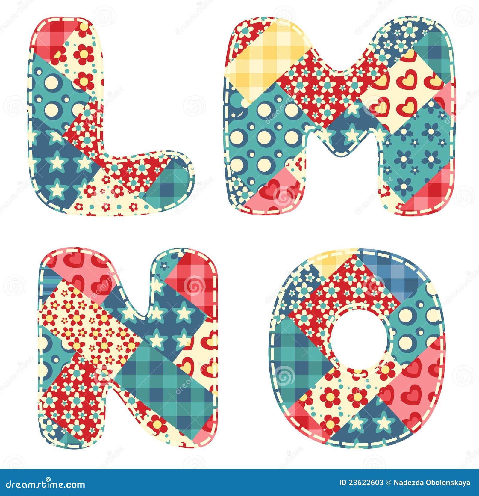 Quilt alphabet. stock vector. Illustration of fabric - 23622603