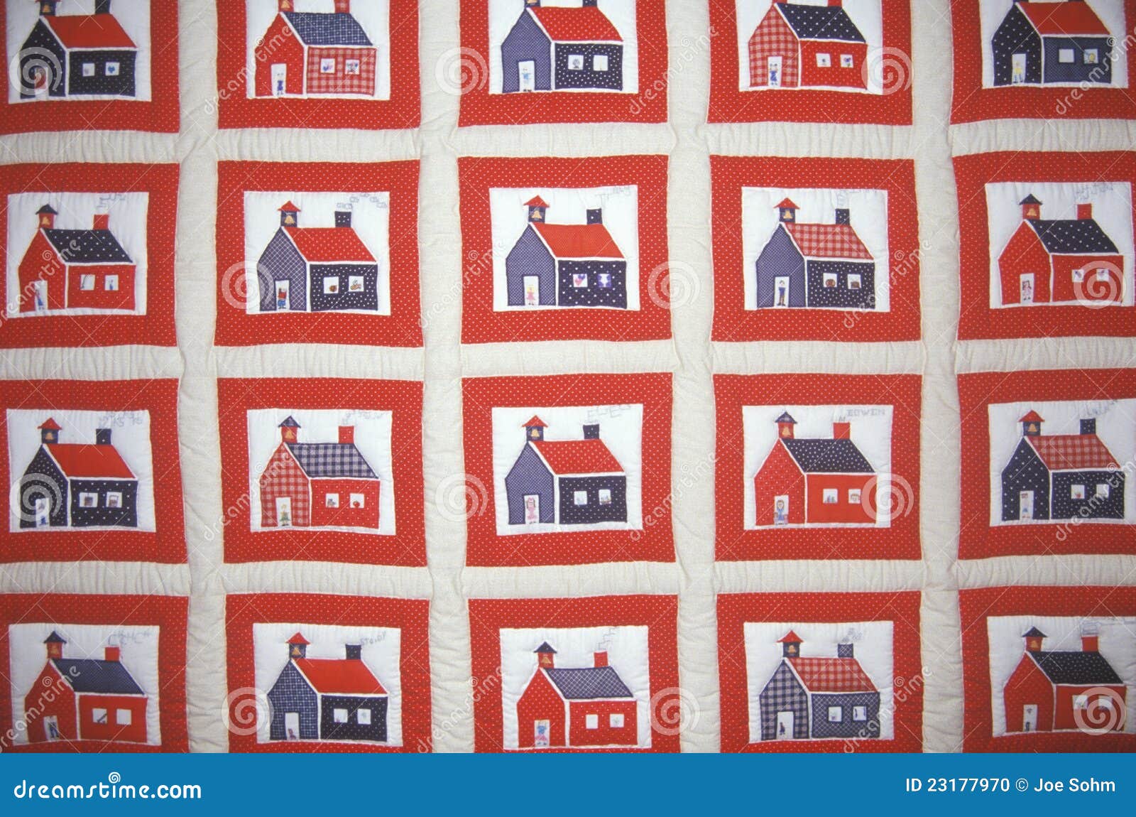 Quilt with Farmhouse Pattern Stock Photo - Image of farmhouse, craft ...
