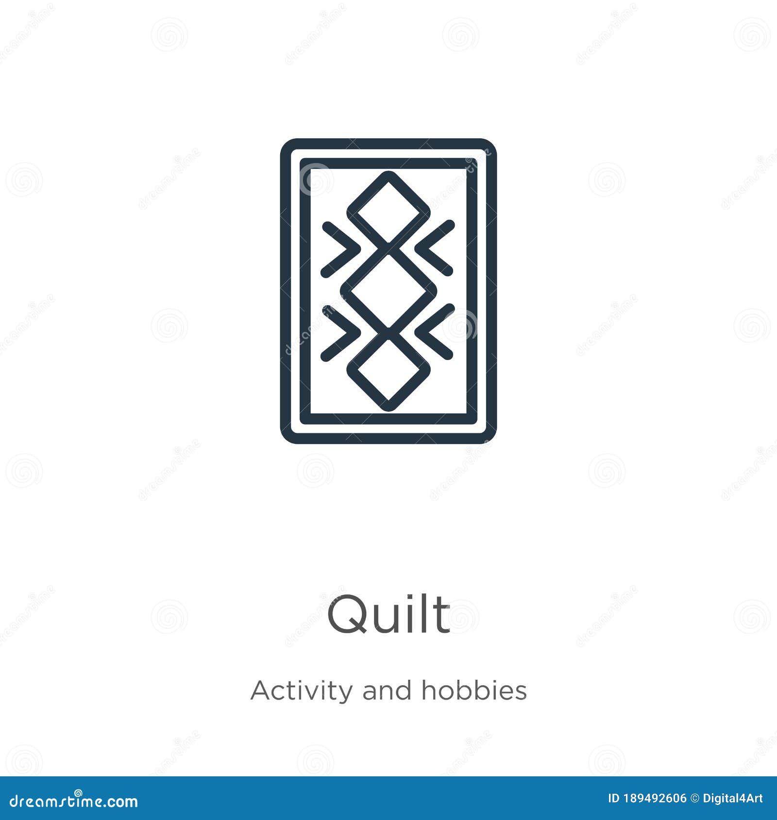 Quilt Icon. Thin Linear Quilt Outline Icon Isolated on White Background ...
