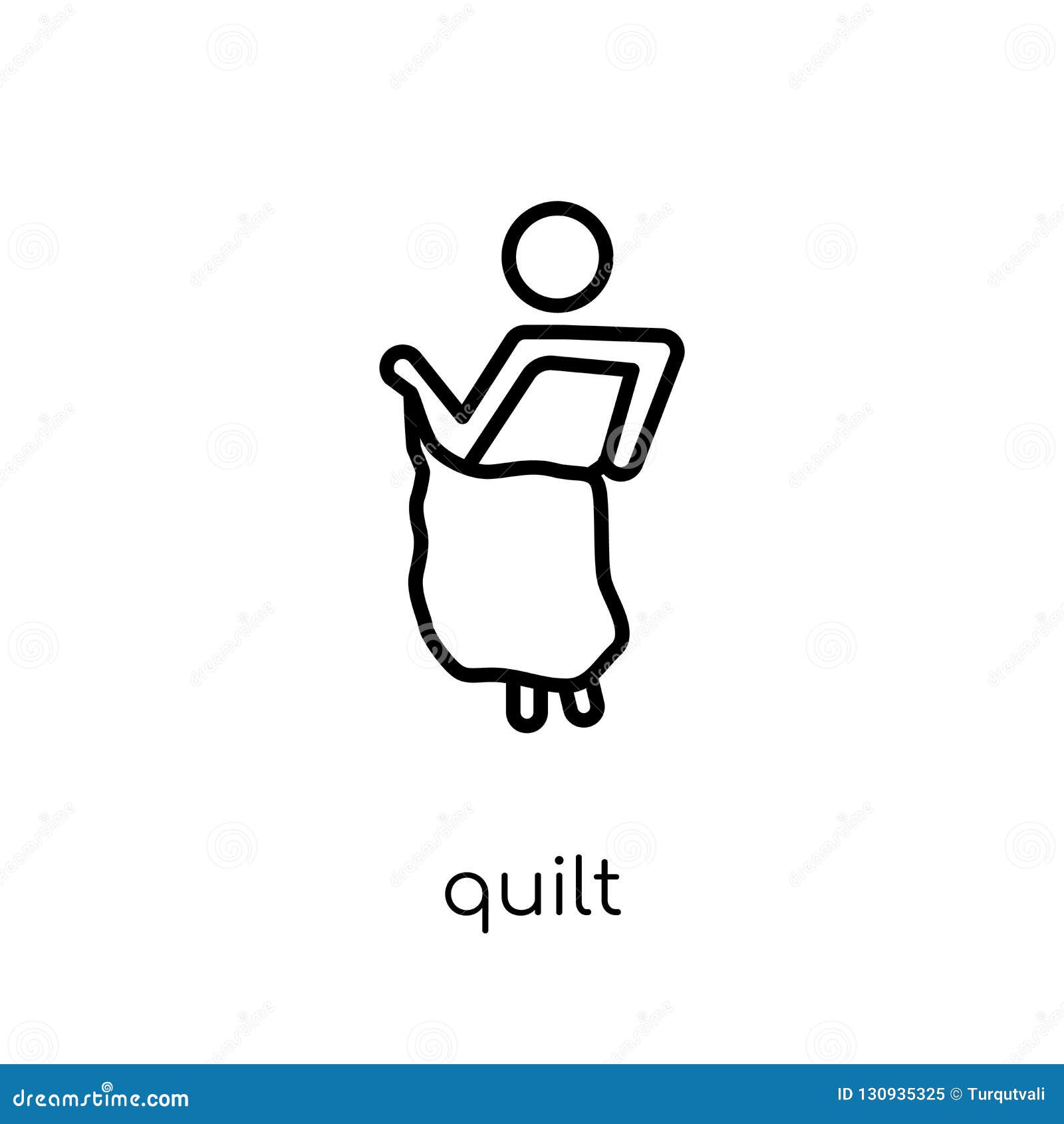 Quilt Icon. Trendy Modern Flat Linear Vector Quilt Icon on White Stock ...