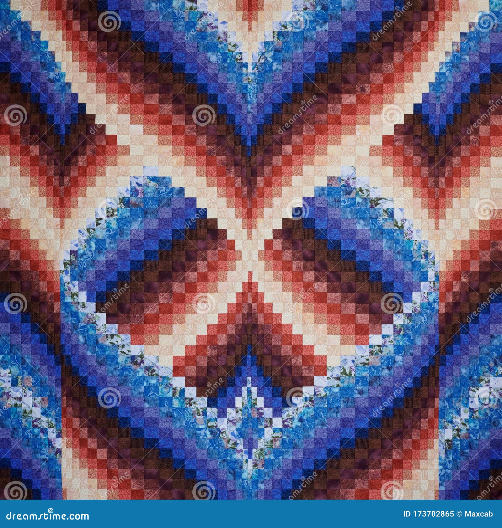 Quilt Made in the Style of Bargello Stock Image - Image of decor ...