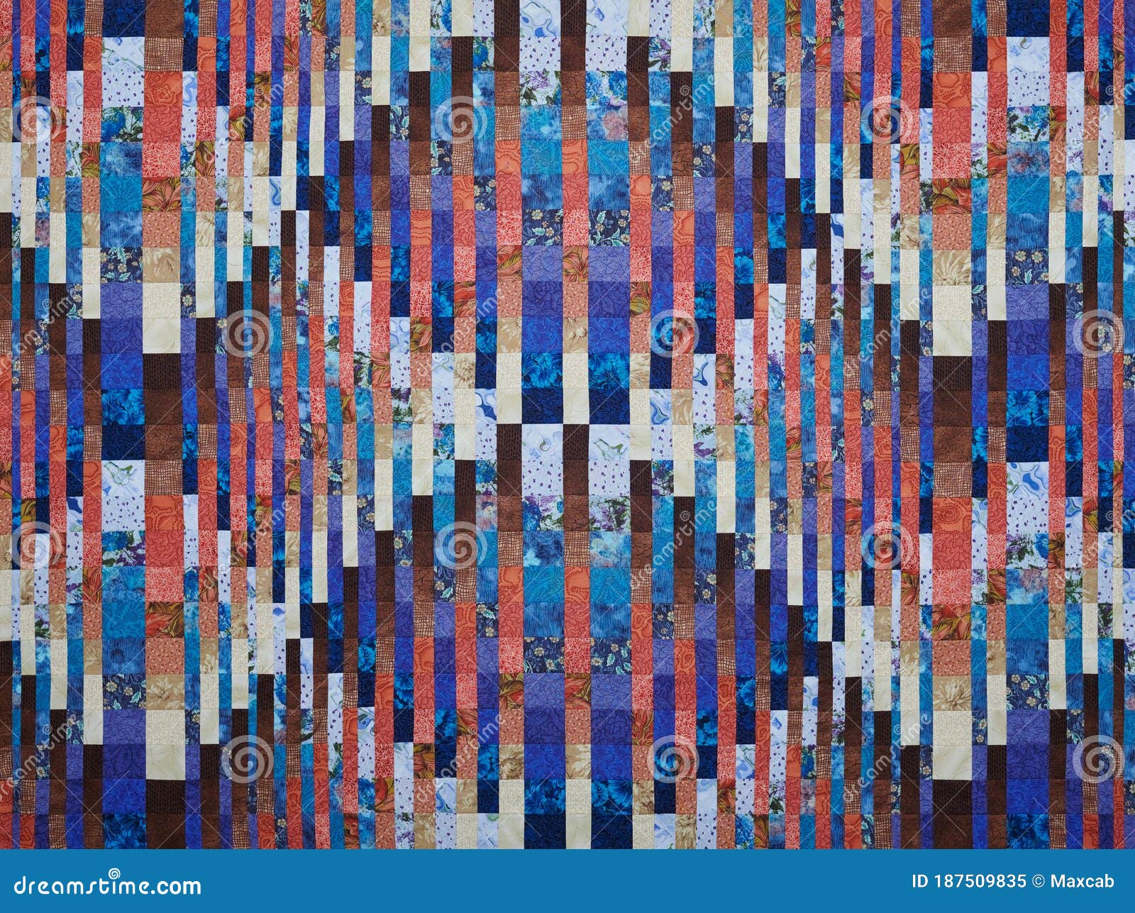 Quilt Made in the Style of Bargello Using the Convergence Effect Stock ...