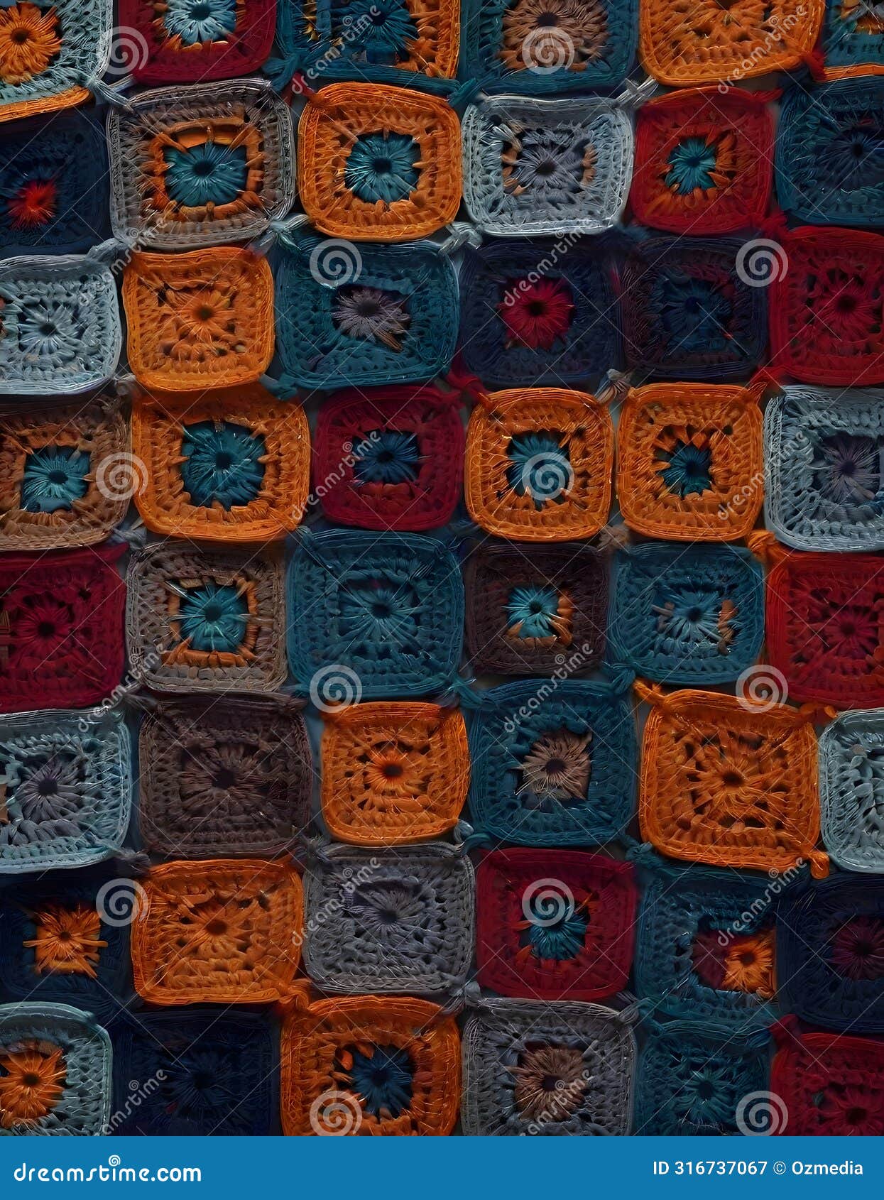 Quilted Pattern Textile Design with Unique Patterns in Each Block ...