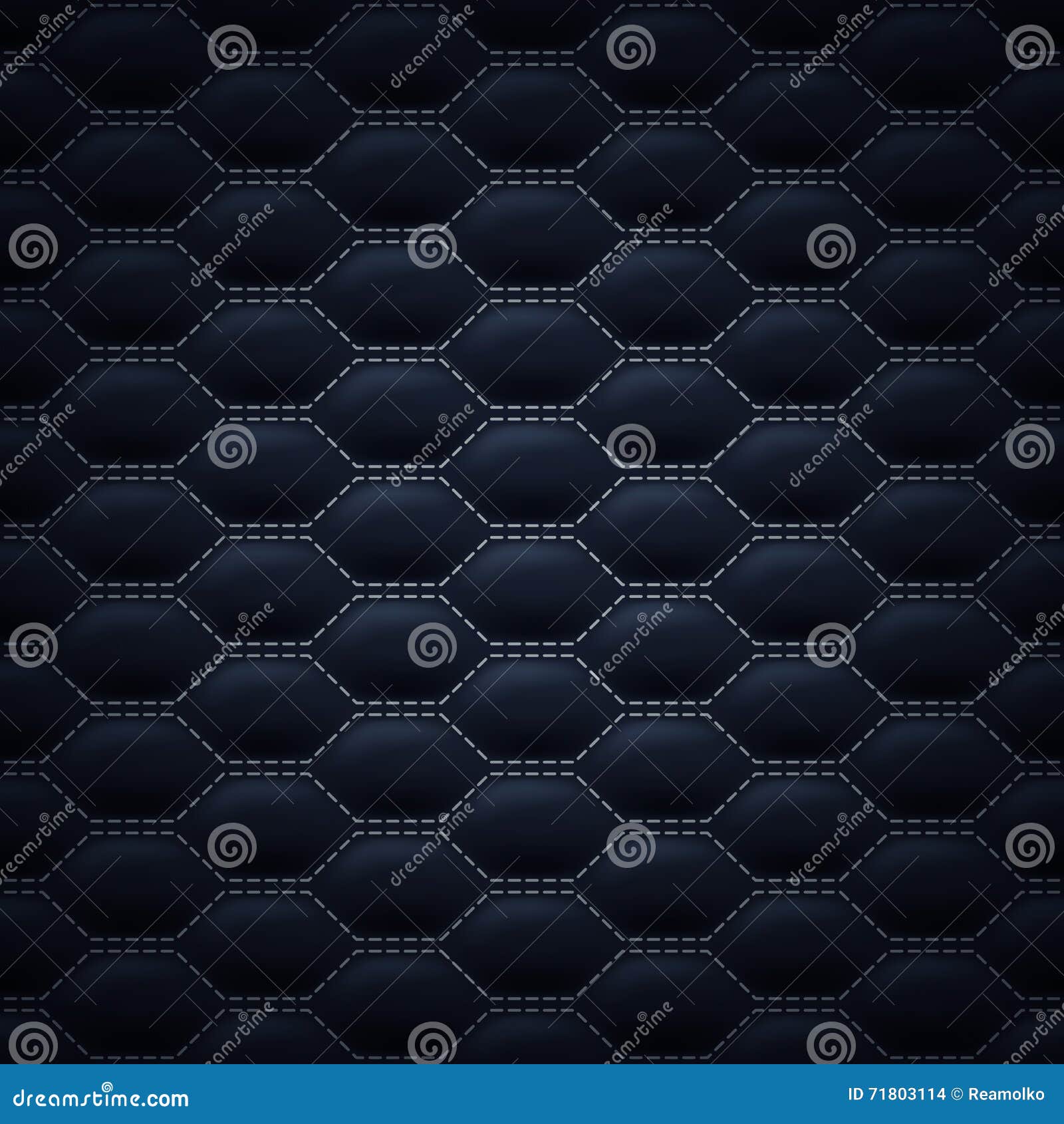 Quilted Stitched Background Pattern. Black Color. Stock Vector ...