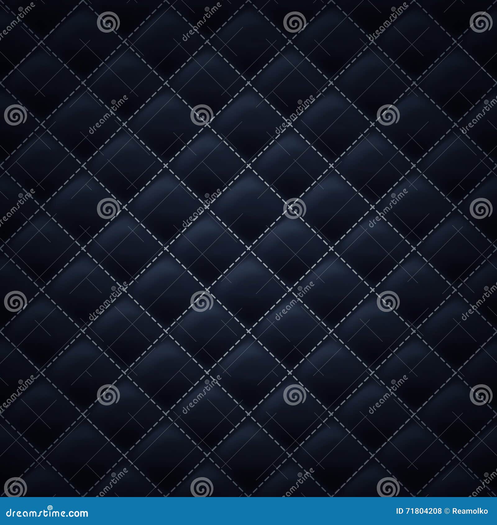 Quilted Stitched Background Pattern. Black Color. Stock Vector ...