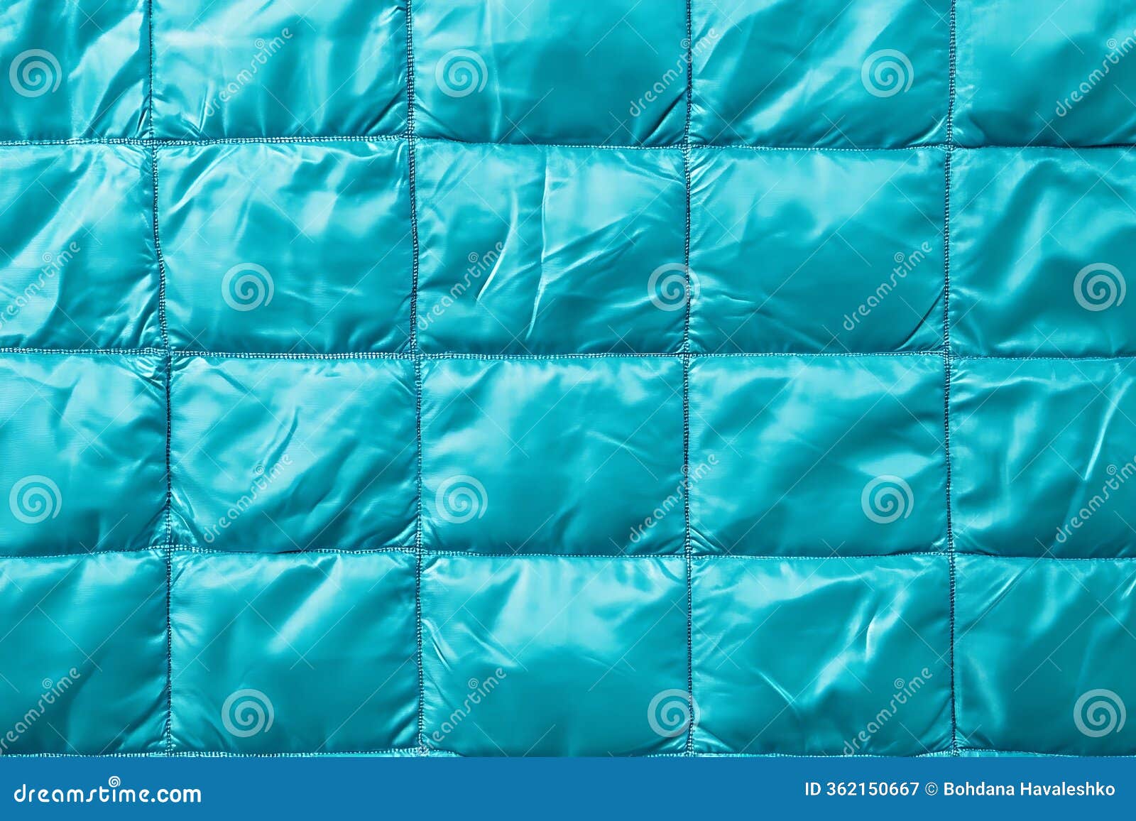 Quilted Velours Fabric Background. Turquoise Texture Blanket or Puffer ...