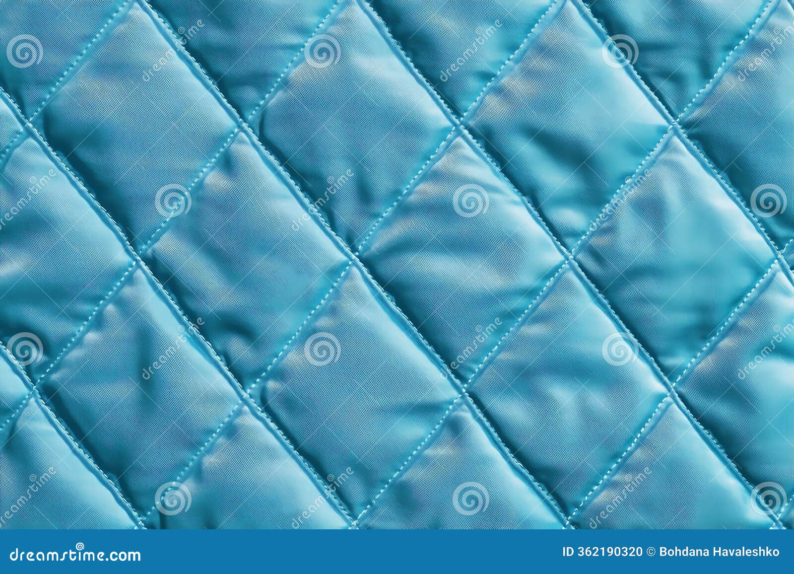 Quilted Velours Fabric Background. Turquoise Texture Blanket or Puffer ...