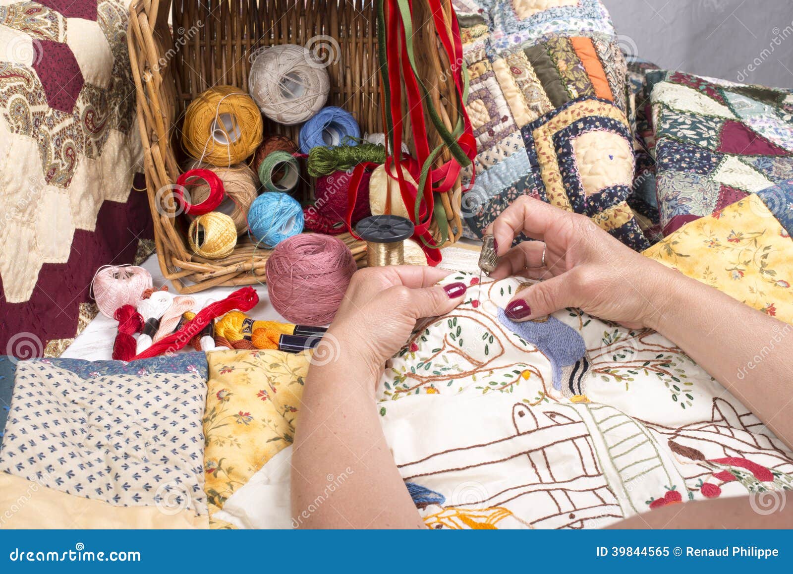 Quilting Equipment and Fabrics. Stock Image - Image of entertainment ...