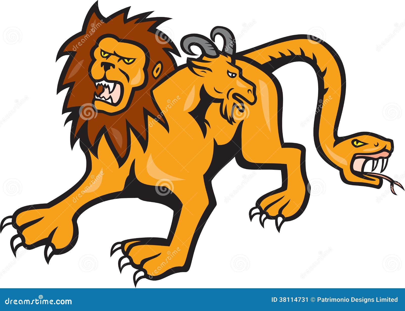 Quimera Que Ataca a Front Cartoon Ilustración del Vector - Ilustración ...