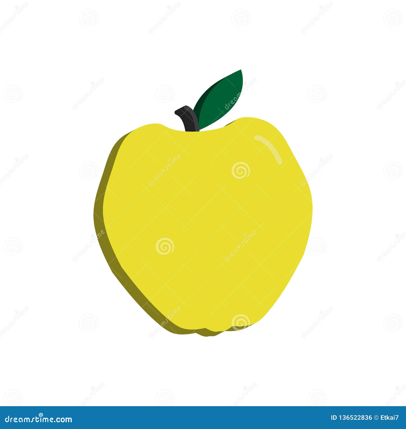 Quince 3d Icon. Colored Vector Design Illustration Stock Vector ...
