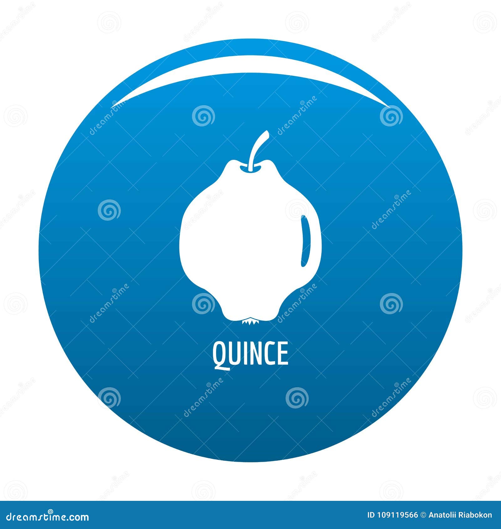 Quince icon blue vector stock vector. Illustration of logo - 109119566