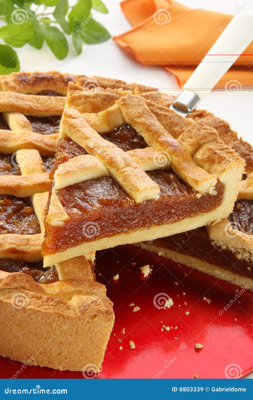 Quince pie stock image. Image of slice, marmalade, quince - 8803339
