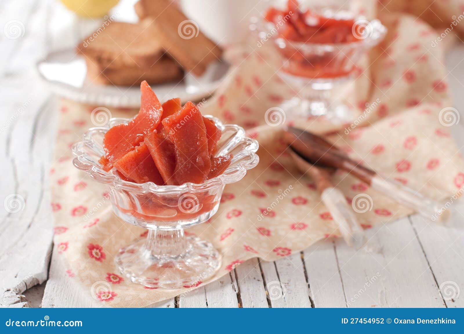 Quince preserve stock photo. Image of napkin, dessert - 27454952