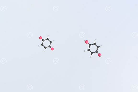 Quinhydrone Molecule Made with Balls, Isolated Molecular Model. 3D ...