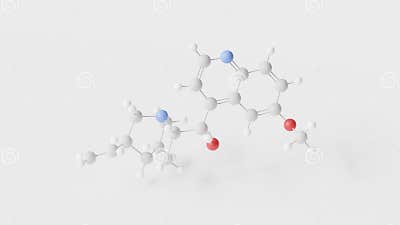 Quinine Molecule 3d, Molecular Structure, Ball and Stick Model ...