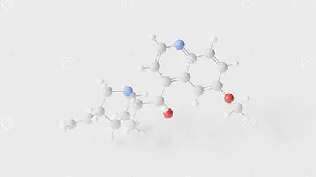 Quinine Molecule 3d, Molecular Structure, Ball and Stick Model ...