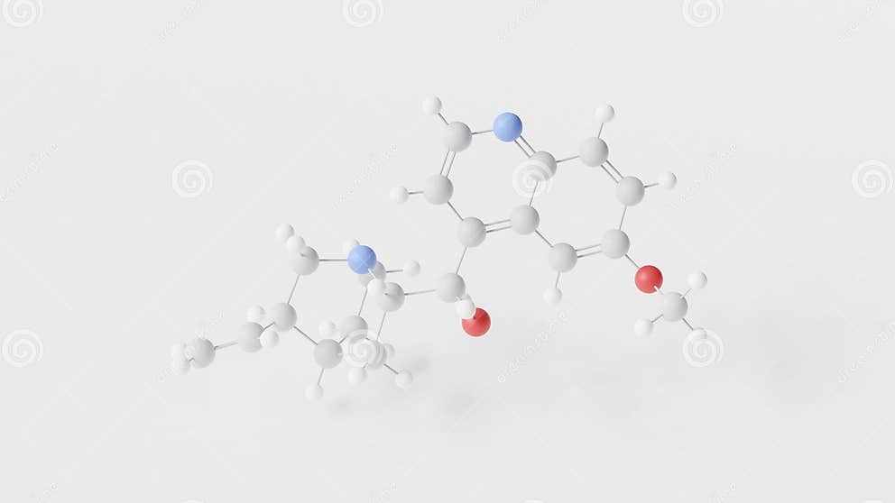 Quinine Molecule 3d, Molecular Structure, Ball and Stick Model ...
