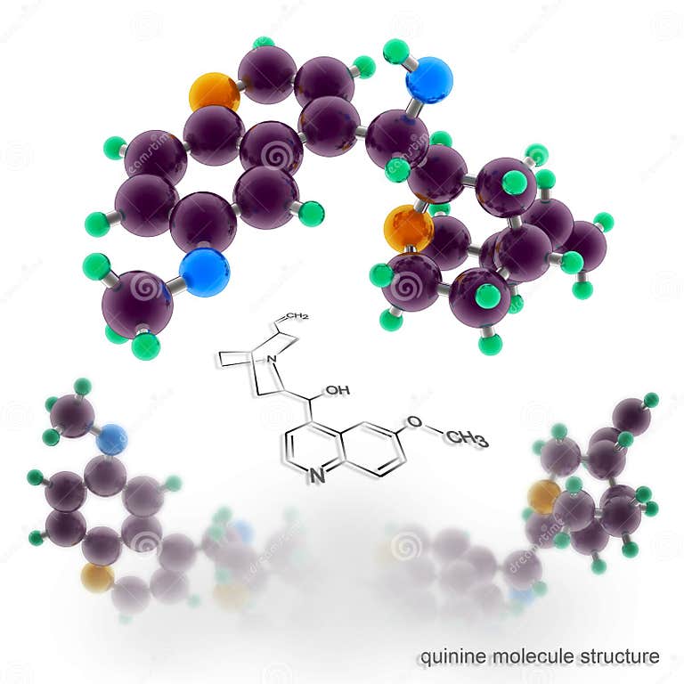 Quinine molecule structure stock illustration. Illustration of disease ...