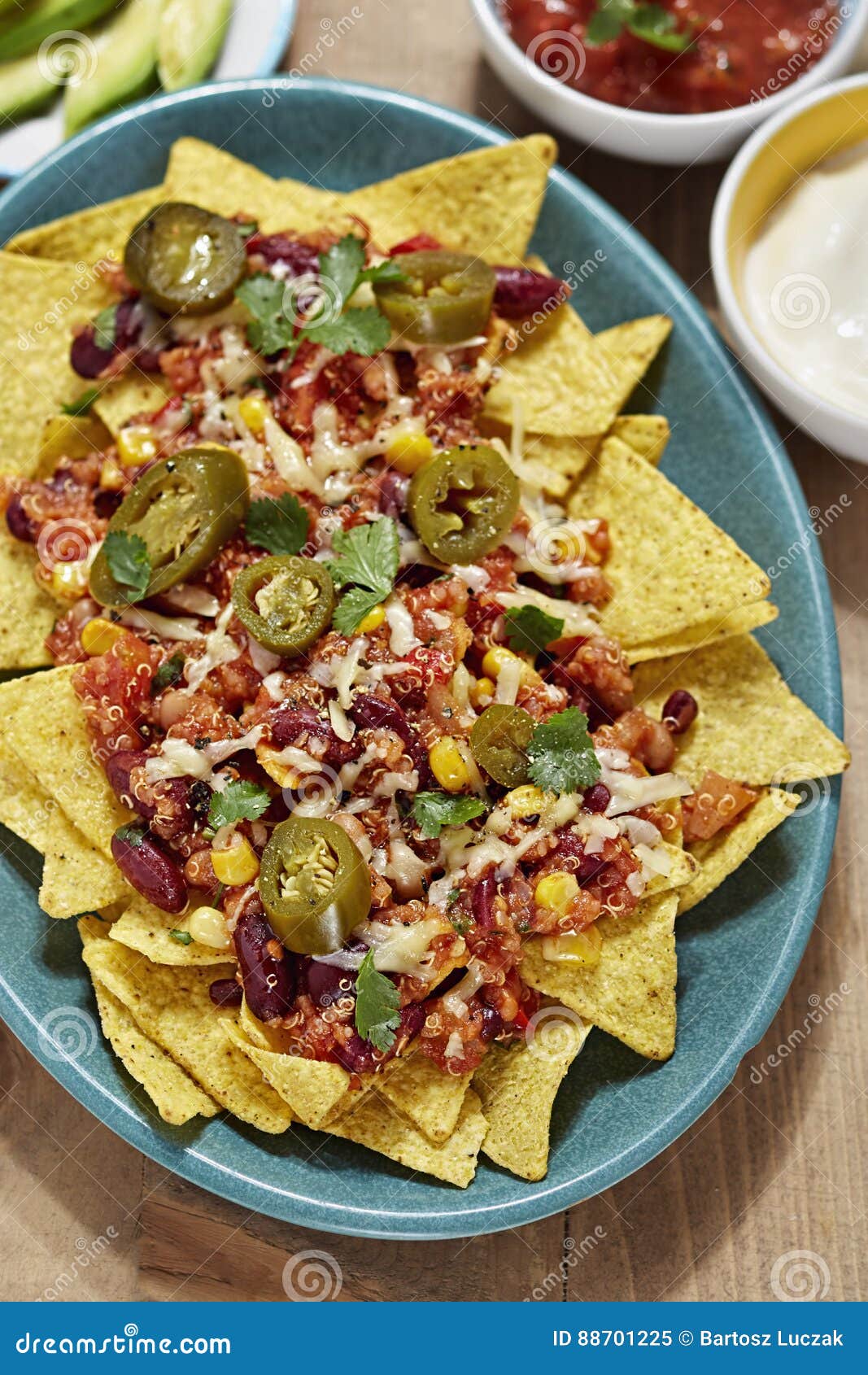 Quinoa chilli nachos stock image. Image of nacho, avocado - 88701225