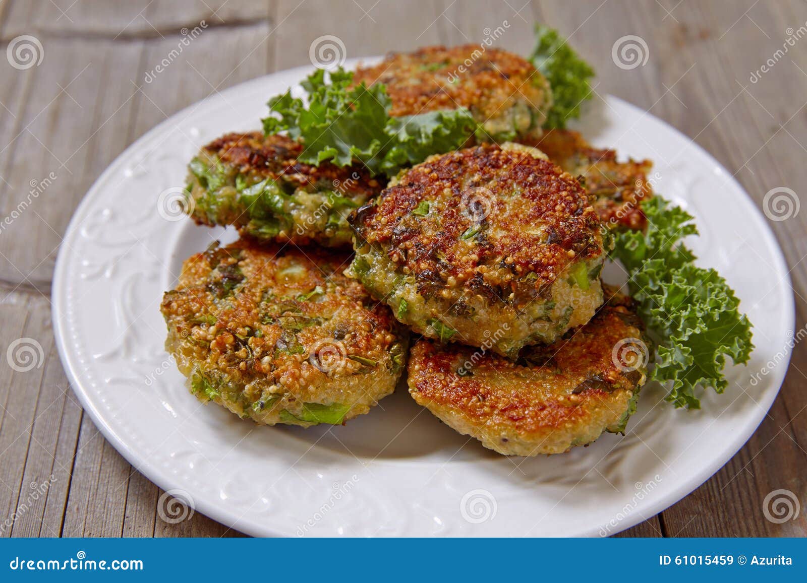 Quinoa Fritters with Kale and Cheddar Stock Image - Image of pancake ...