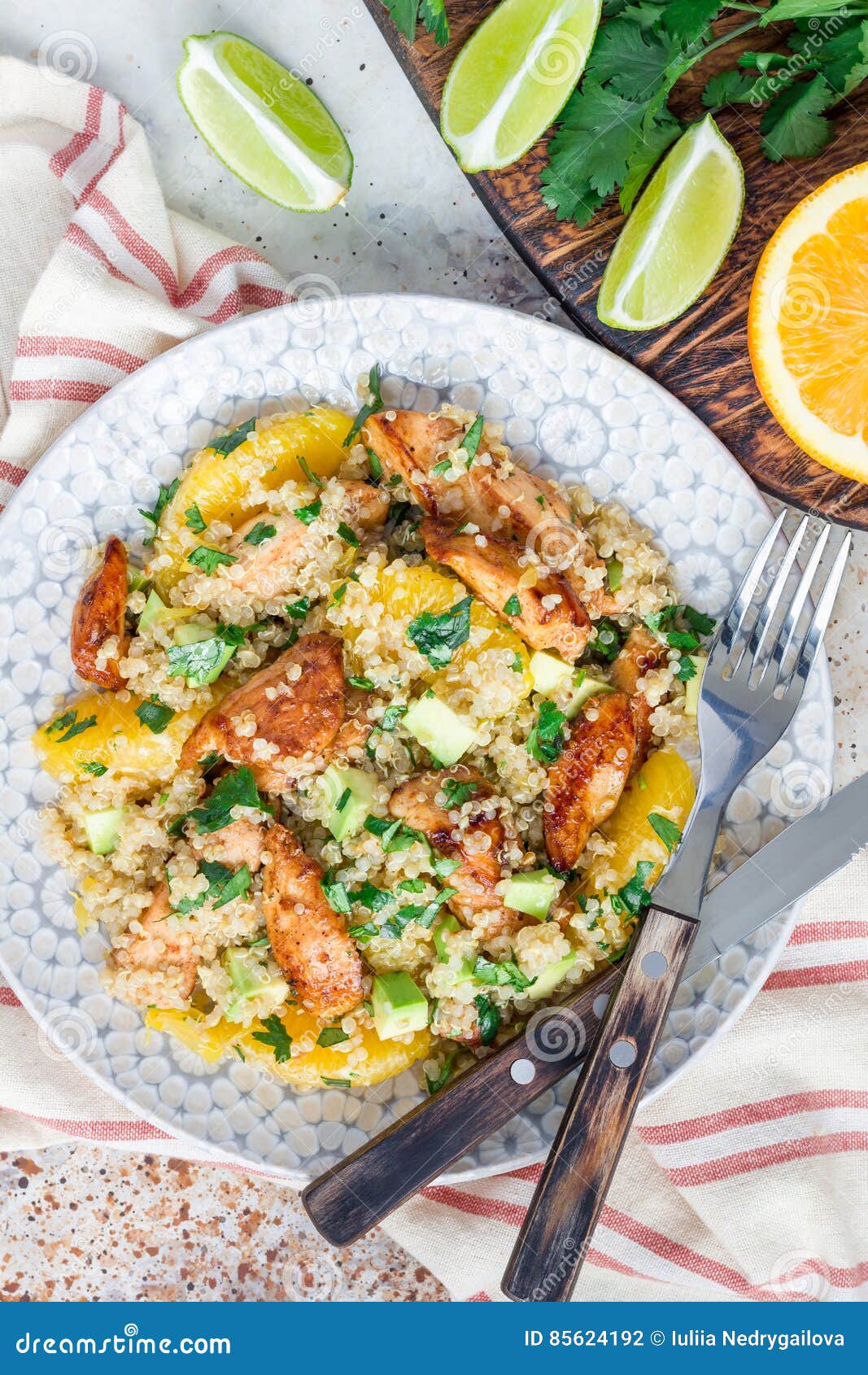 Quinoa Orange Chicken Salad Tabbouleh Vertical Stock Photos - Free ...