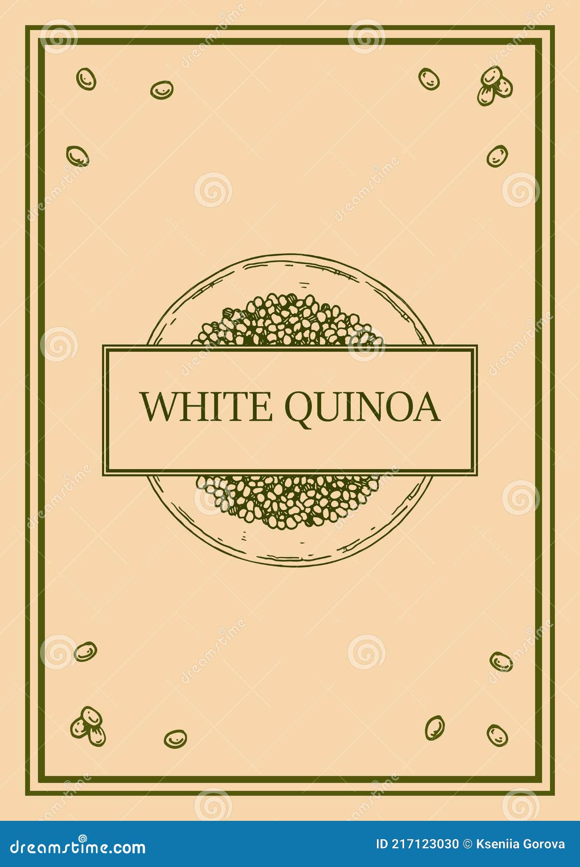 Quinoa Packaging Design with Hand Drawn Element. Vector Illustration in ...