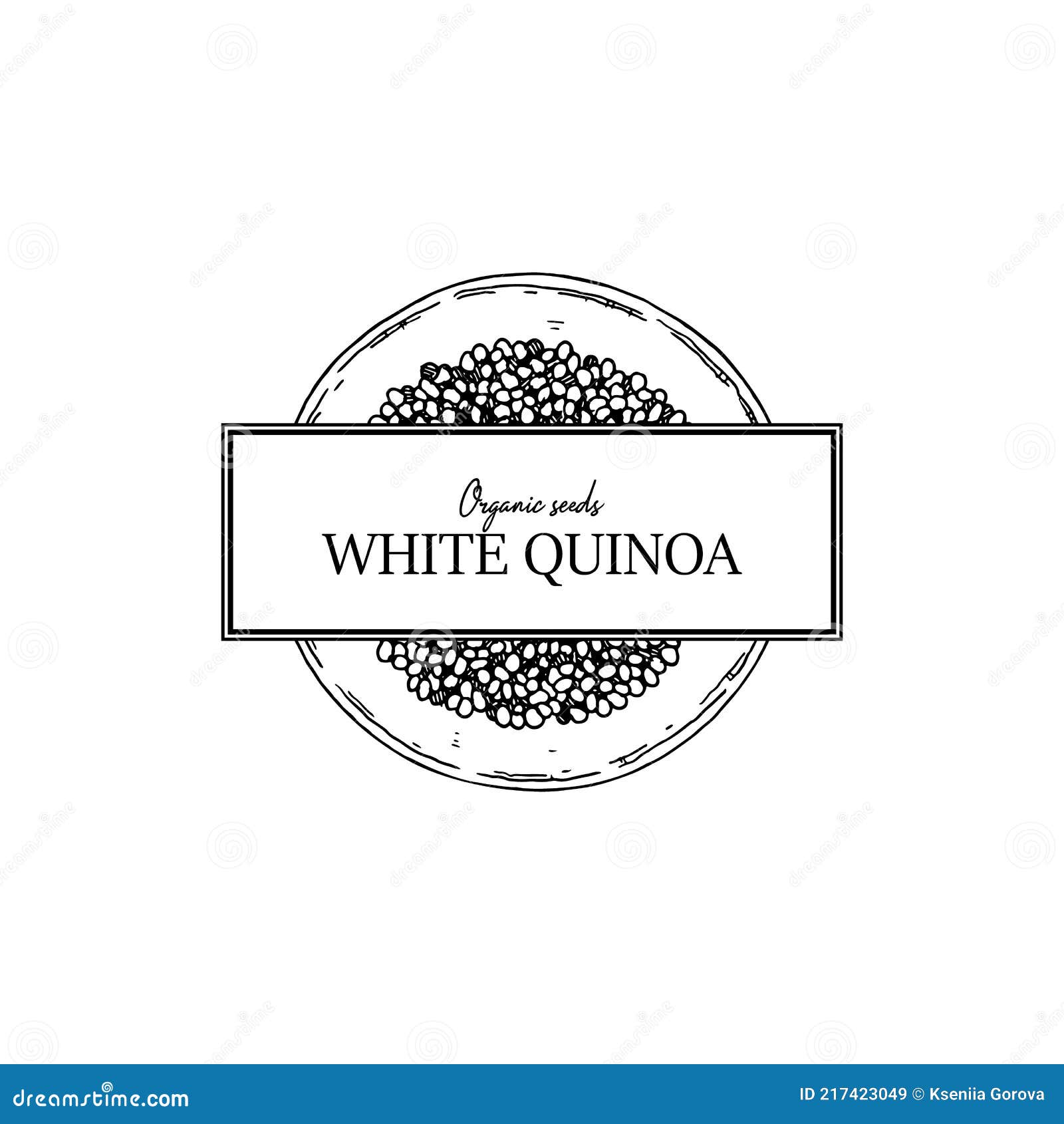 Quinoa Packaging Design with Hand Drawn Element. Vector Illustration in ...