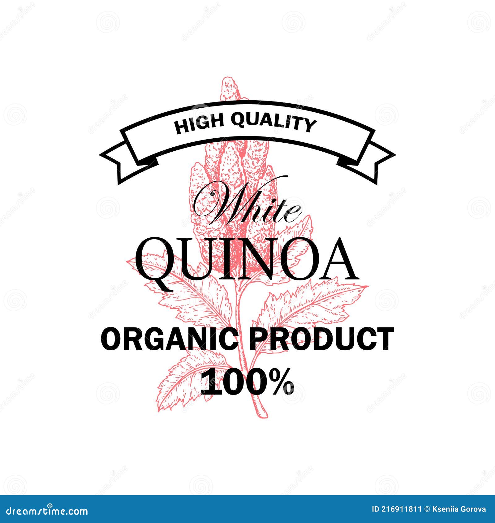 Quinoa Vintage Logo with Hand Drawn Element. Vector Illustration in ...