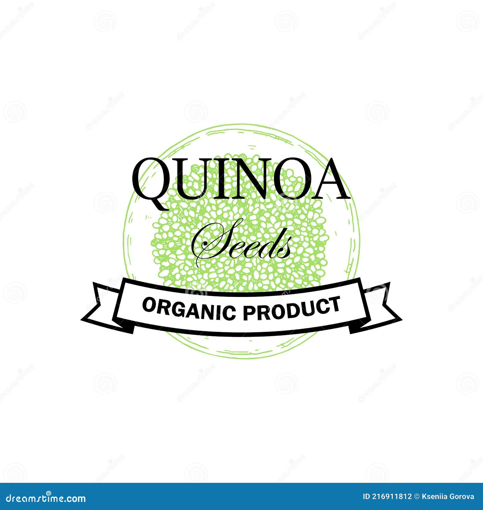 Quinoa Vintage Logo with Hand Drawn Element. Vector Illustration in ...