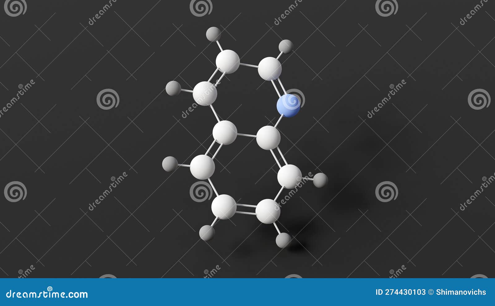 Quinoline Molecule, Molecular Structure, Heterocyclic Aromatic Organic ...