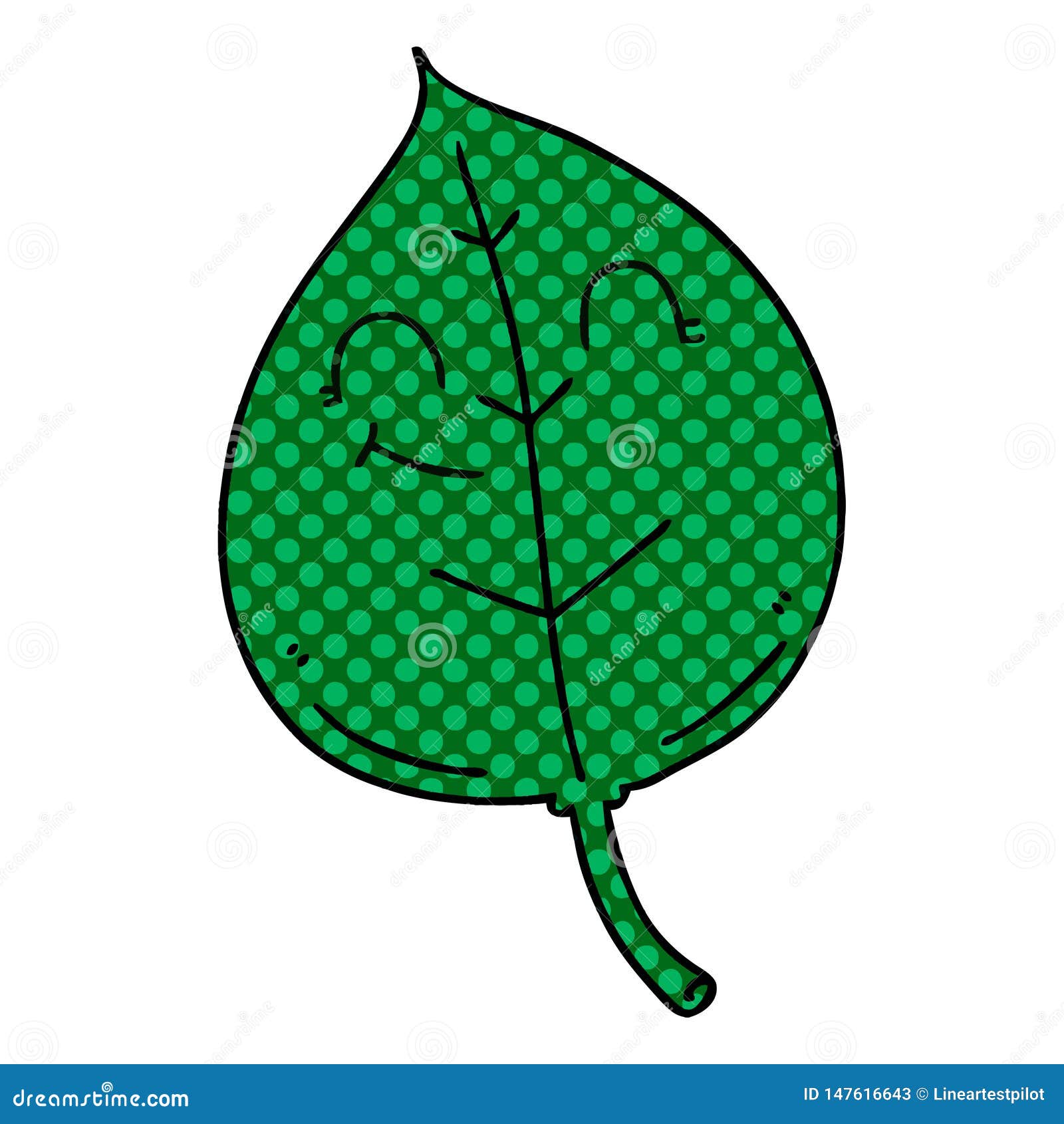 Quirky Comic Book Style Cartoon Happy Leaf Stock Vector - Illustration ...