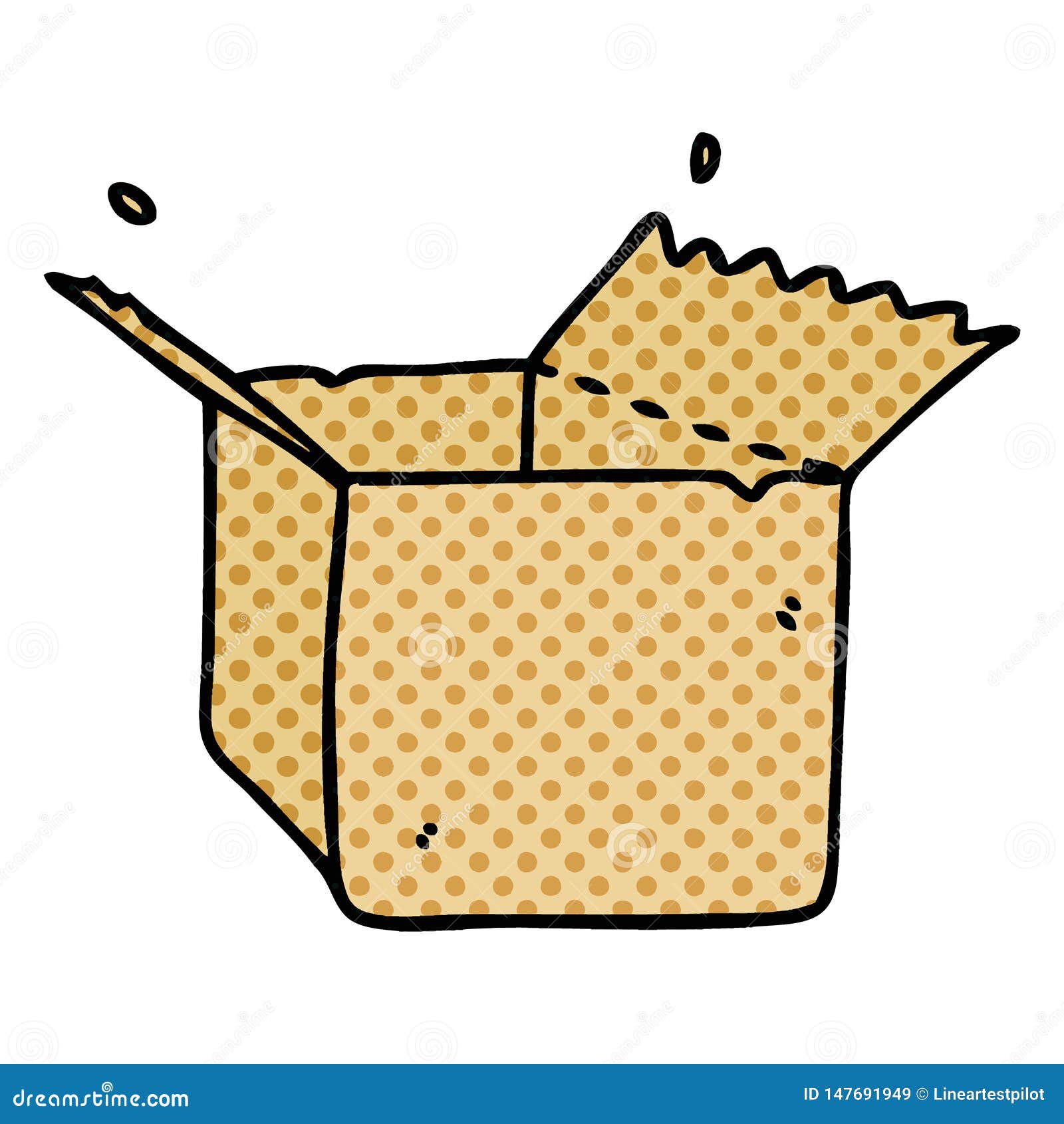 Quirky Comic Book Style Cartoon Open Box Stock Vector - Illustration of ...