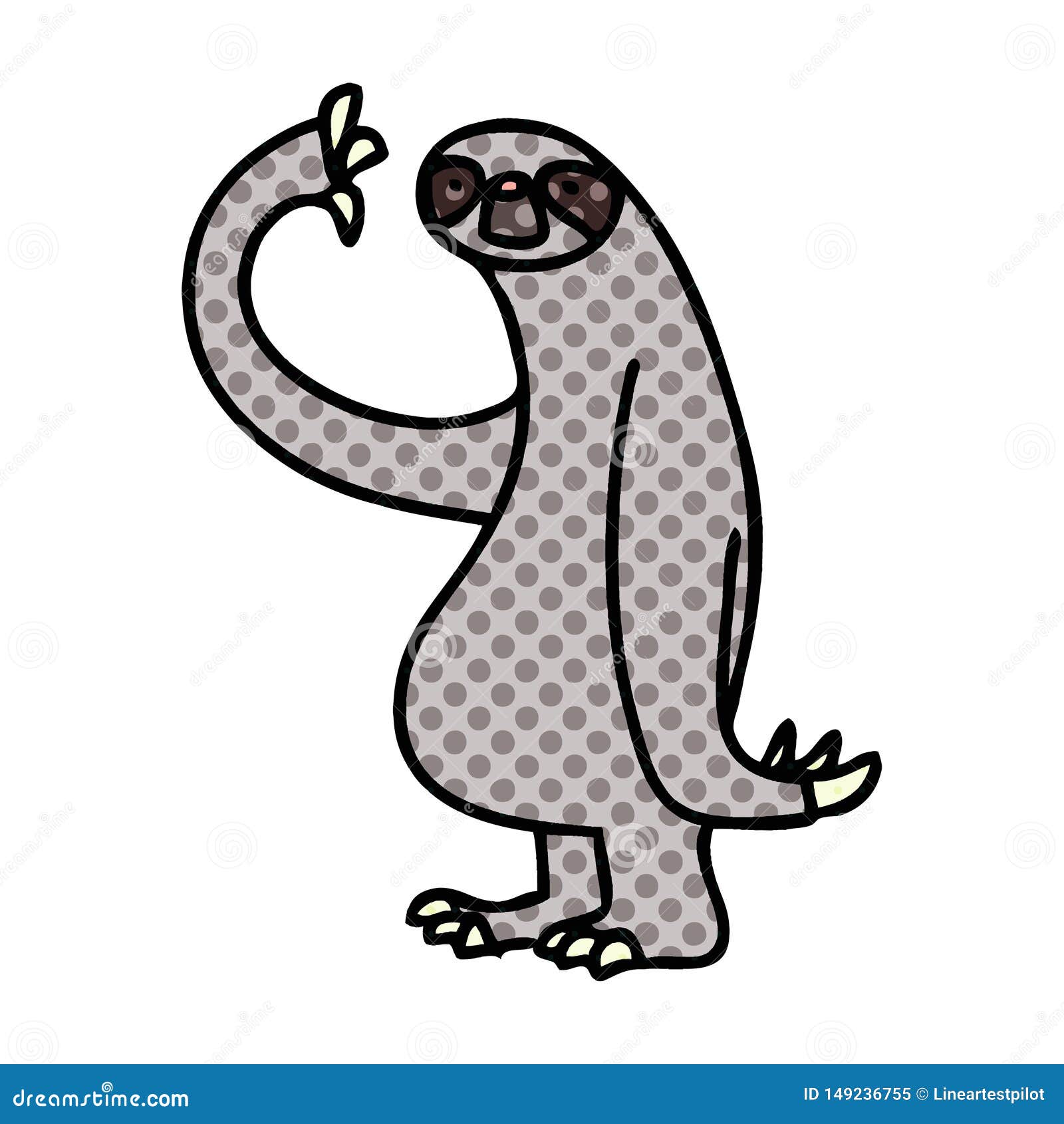 Comic Sloth Hanging In The Tree And Sitting Vector Set | CartoonDealer ...